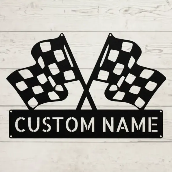 Custom Checkered Flag Metal Sign | signsofmetal.com